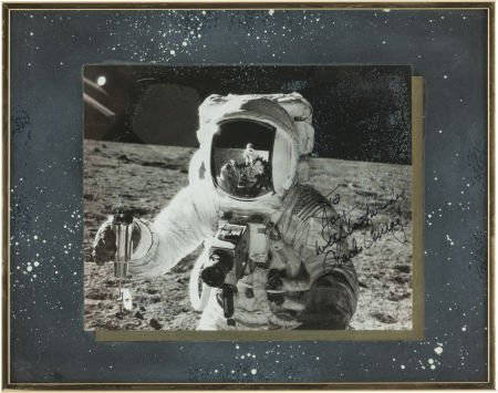 Charles Conrad Signed Lunar Surface Photo.