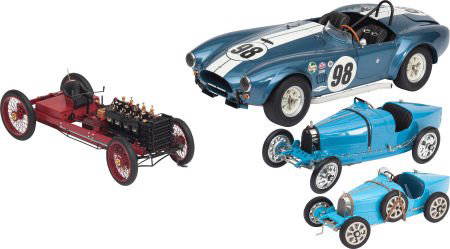 Four Various Scale Model Racing Cars Average Len