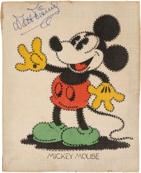89054: A Walt Disney Signed Needlepoint of Mickey Mouse
