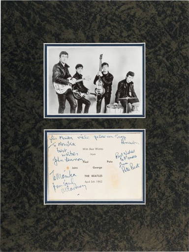 Beatles Early Signatures On The Back Of A Promot
