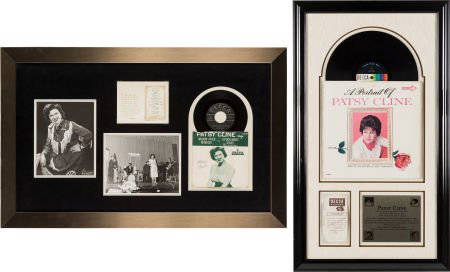 Patsy Cline Signed Photo And Decca Promo Card In