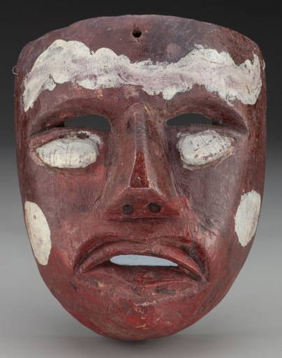 Moor (?) Mask, Mexican 20th C. Wood, Paint H