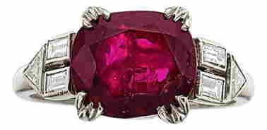 Ladies Oval Ruby with Diamond Ring on Platinum Ring - Jan 23, 2018 ...