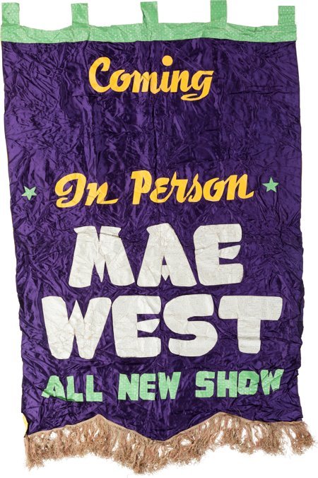 89136: A Mae West Set of Advertising Banners, 1950s. Th