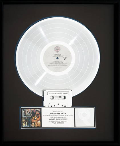 Van Halen Fair Warning Riaa Hologram Platinum Re
