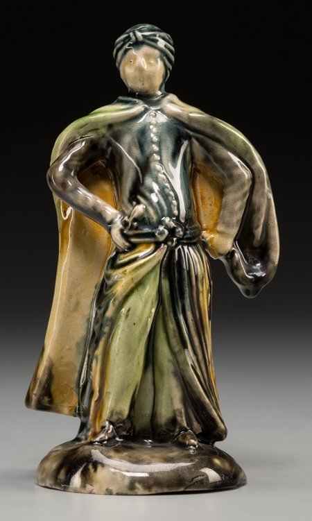 61018: A Whieldon Pottery Figure: Cloaked Turk, Fenton