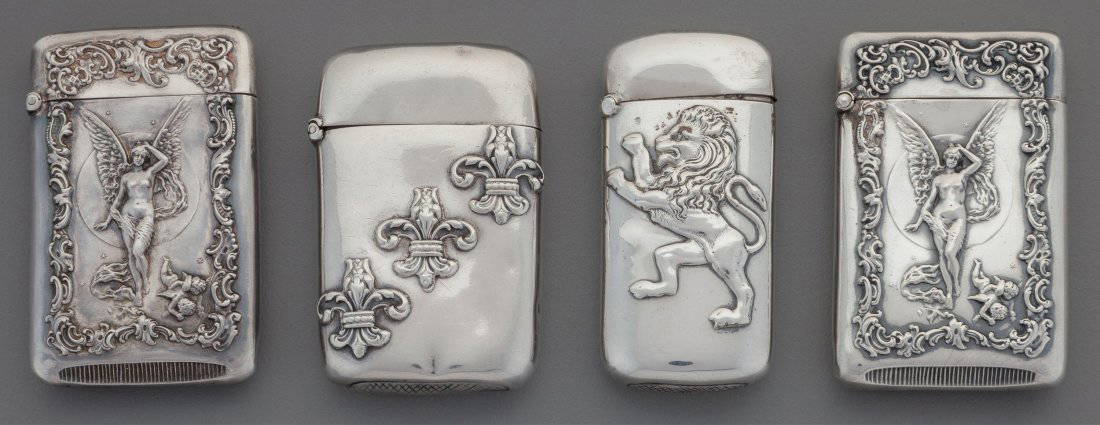 Four Shiebler Silver Match Safes, New York, New