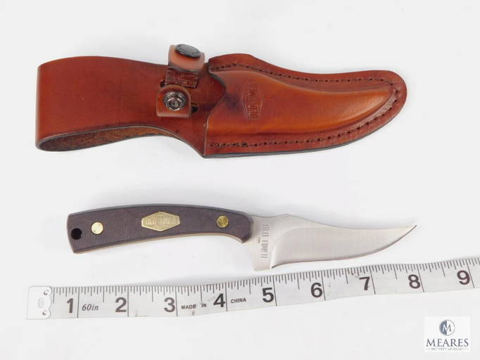 New Schrade Old Timer Sharpfinger Fixed Blade With Leather Sheath