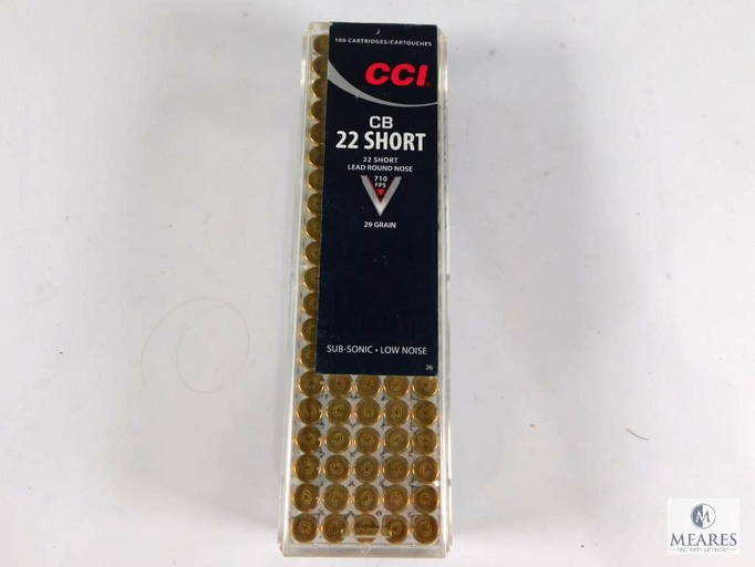 100 Rounds Cci Cb 22 Short Lead Round Nose 29 Grain Sub Sonic