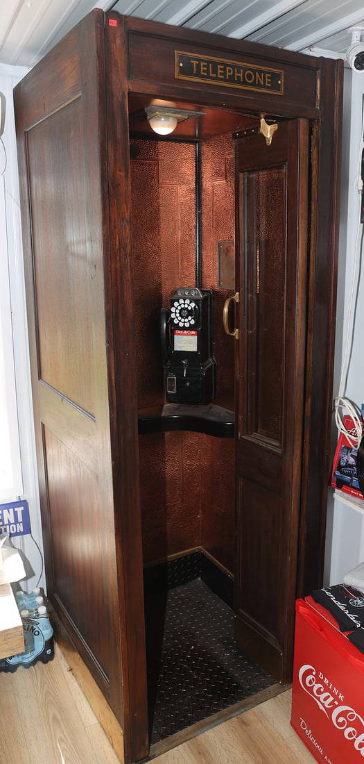 Antique Phone Booth C 1936- Original Auction