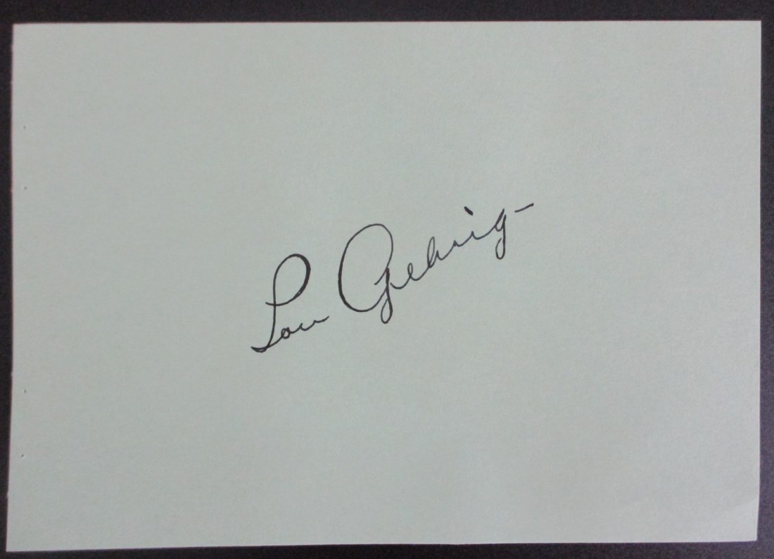 Lou Gehrig Signed Autograph Book Page Auction