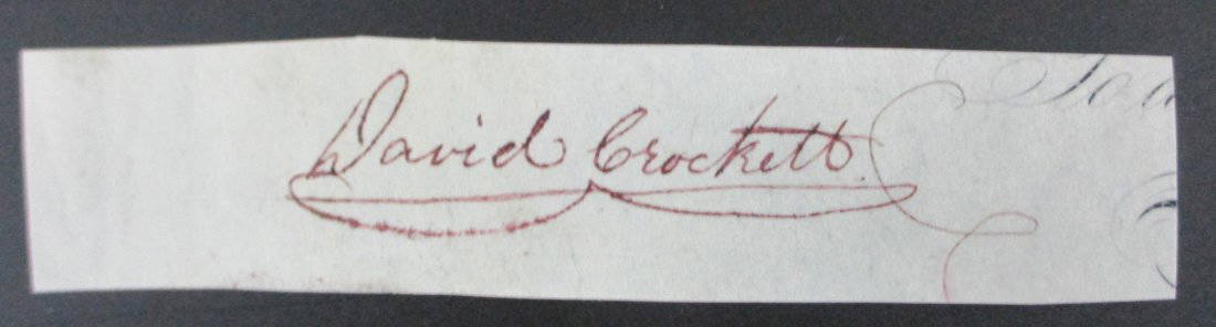 David "davy" Crockett Signed Cut Document