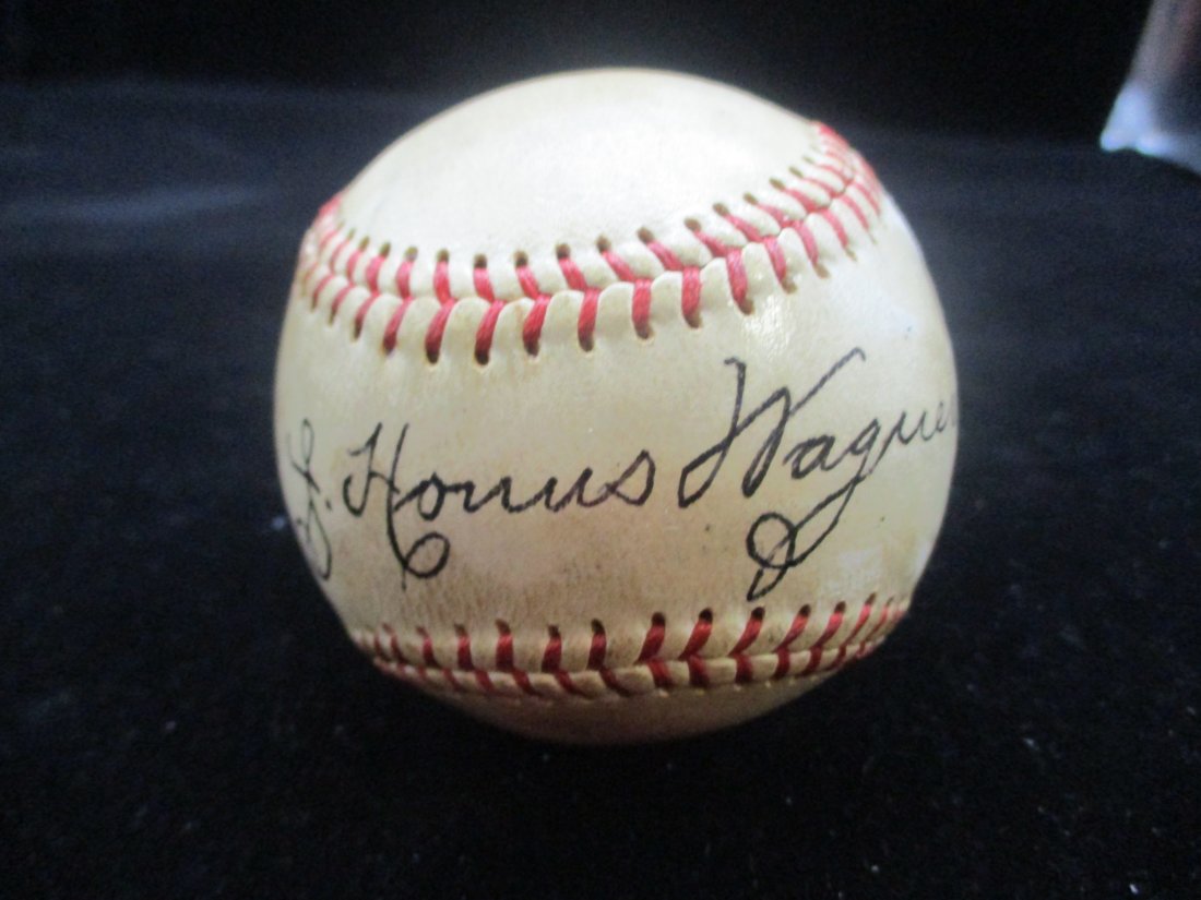 Honus Wagner Signed Official Red Stitched Baseball Auction