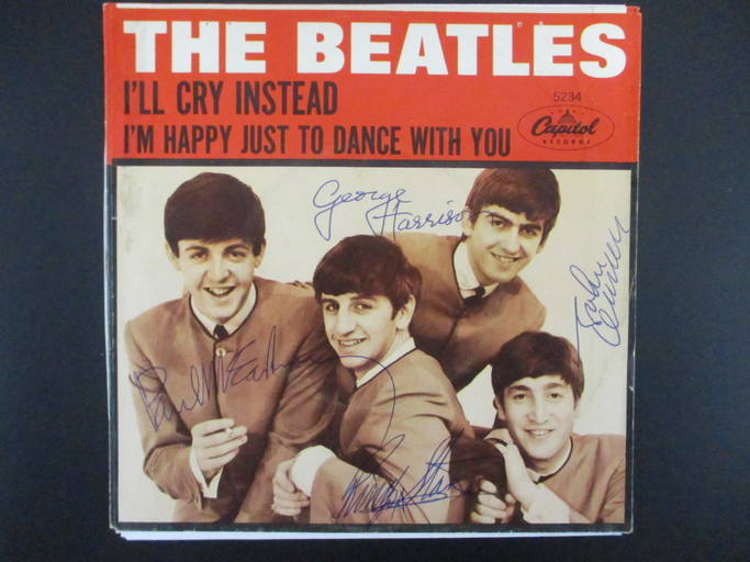 Beatles Signed 45 Record Cover 'i'm Happy Just To Dance With You' & 'i ...