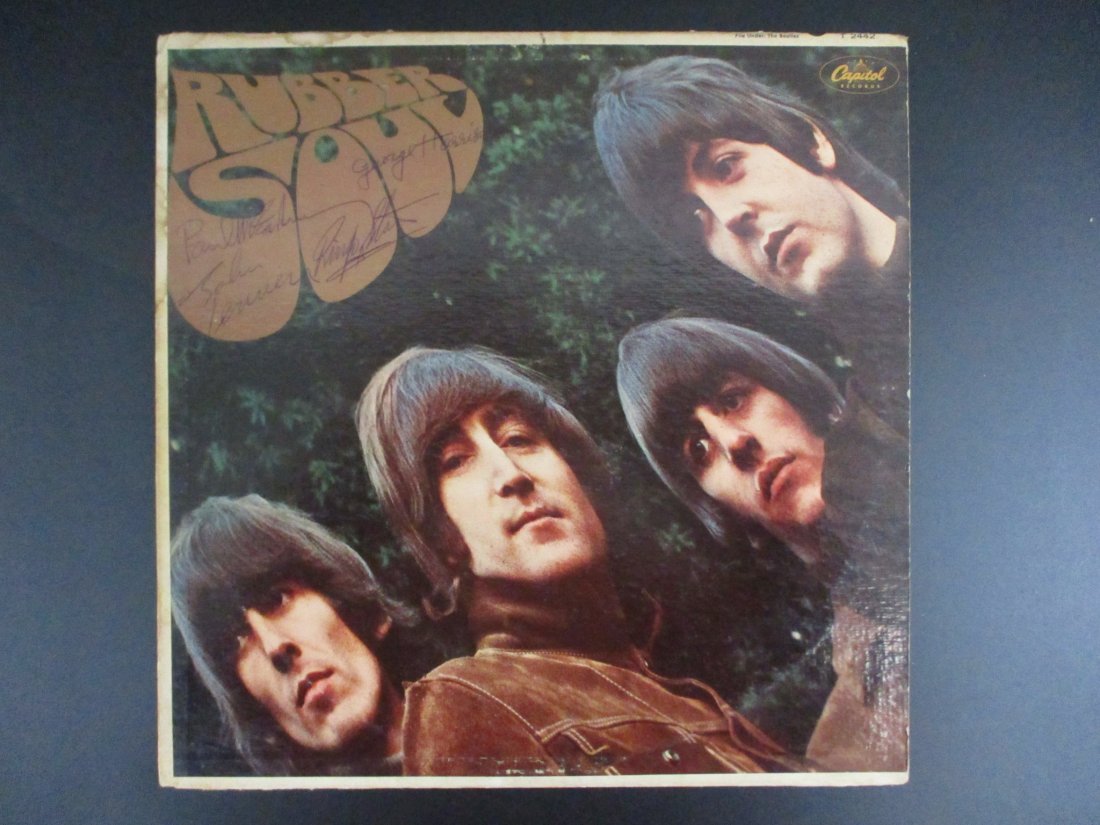 Beatles Signed Album Cover Rubber Soul: The Beatles' Psychedelic Odyssey Auction
