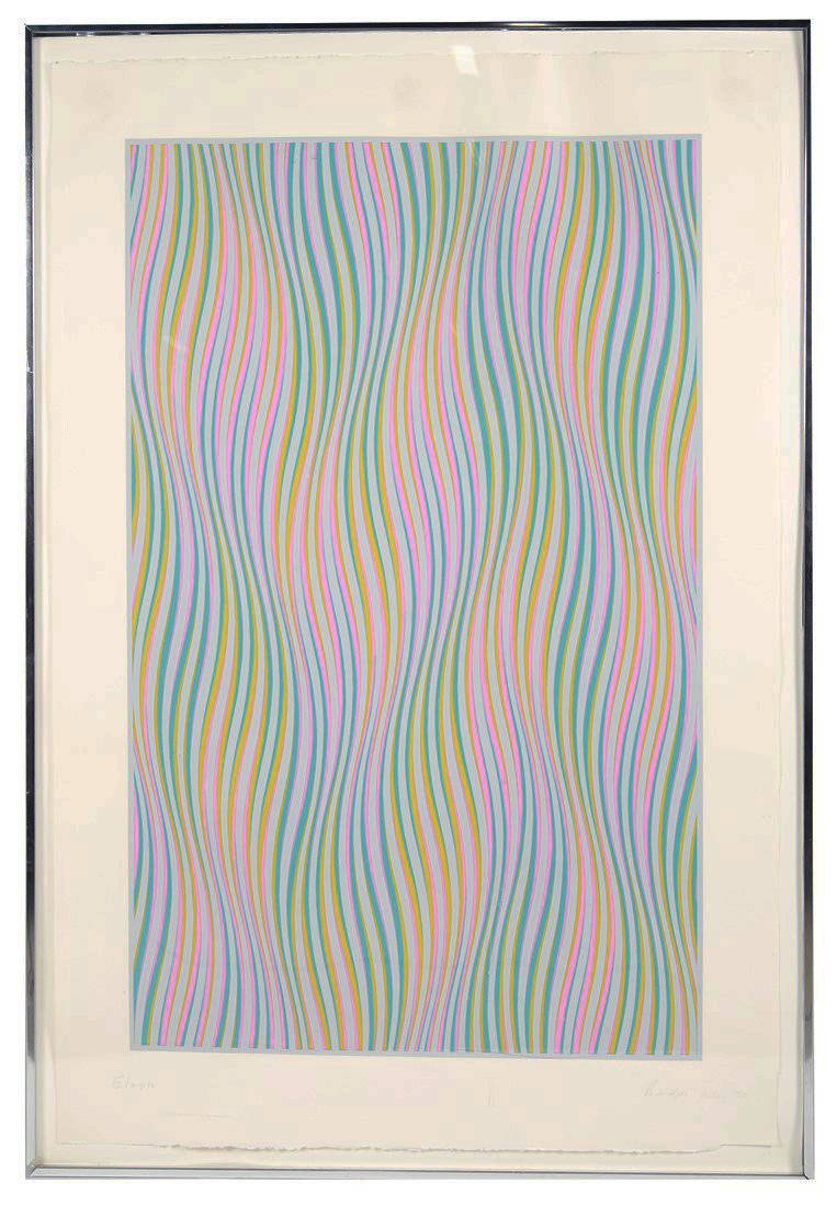 Bridget Riley (english), "elapse" Silkscreen Auction