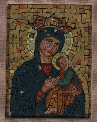 Roberto Maria Anselmi (20th C.), Mosaic Of Madonna