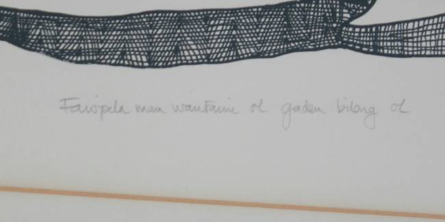 Timothy Akis (20th C.), "Favipela mau waufaim..." : Lot 124