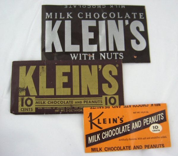 618: 3 Klein's Chocolate Candy Bar Wrappers - May 31, 2008 | John M ...
