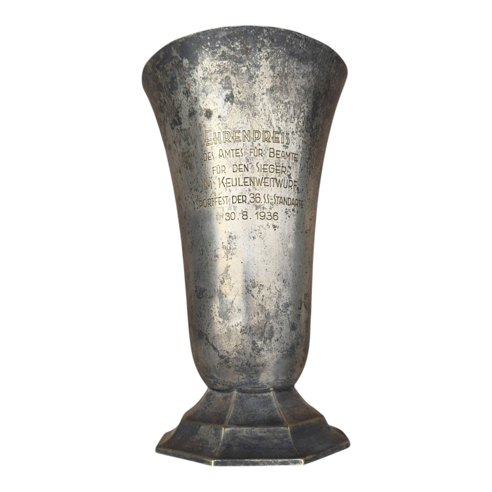 Third Reich 36th Ss Standarte Award Cup Trophy Auction