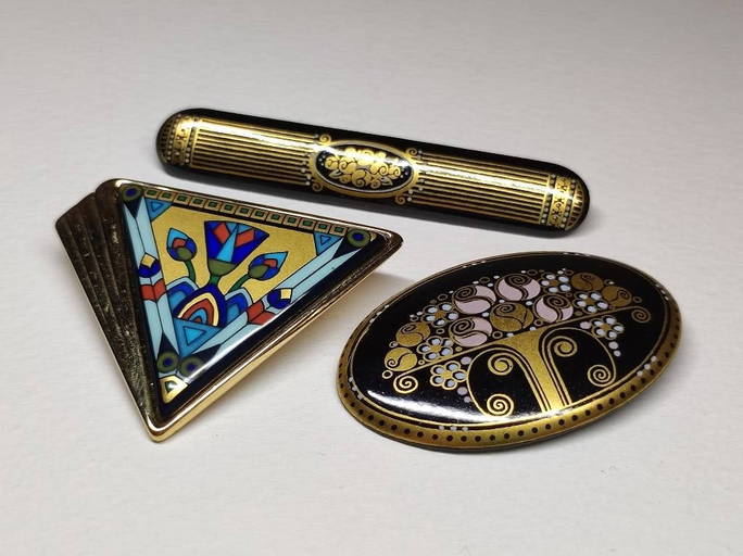 Emaille Schmuck Ensemble U.a. Michaela Frey