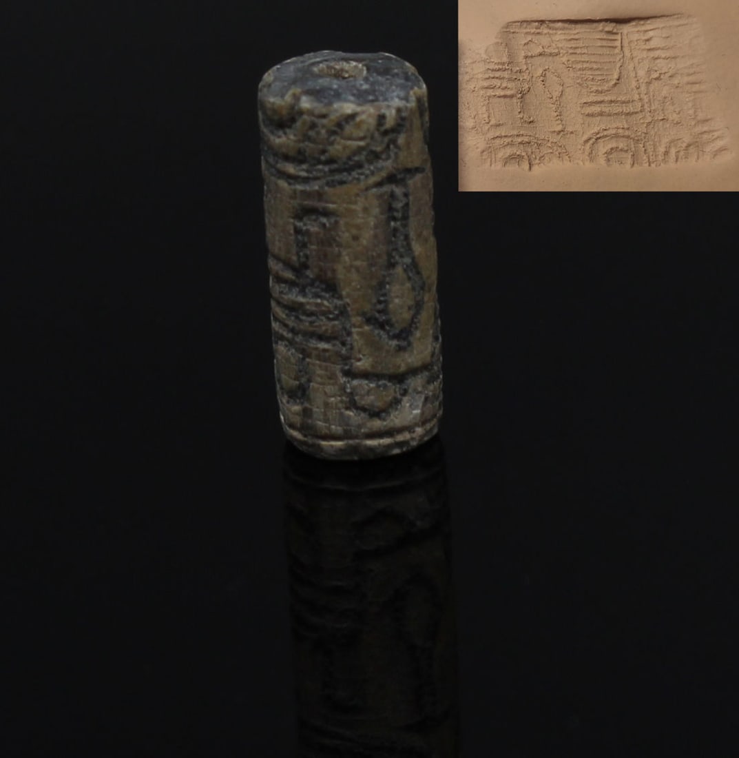 Egyptian Cylinder Seal Fragment, Ex Museum Auction