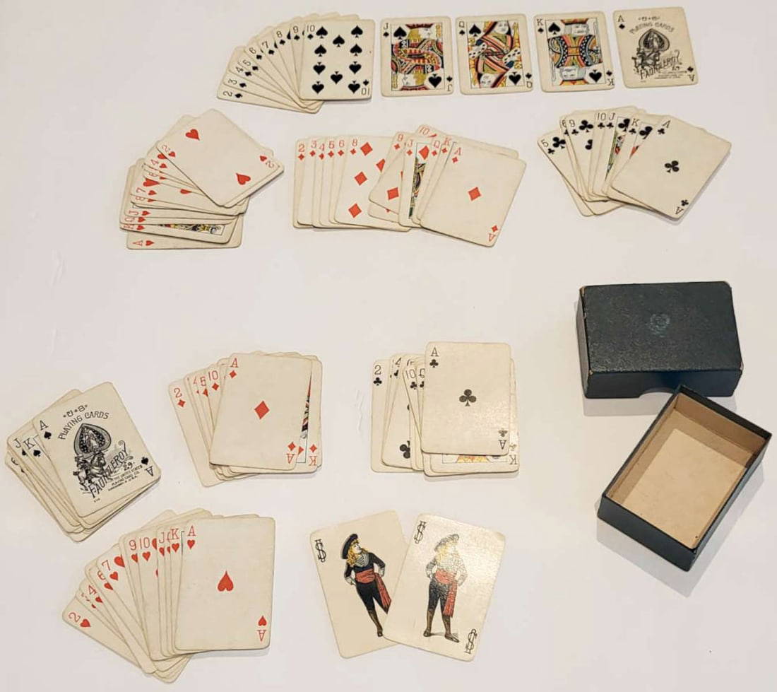 Antique Double Set In Box Of Playing Cards Auction