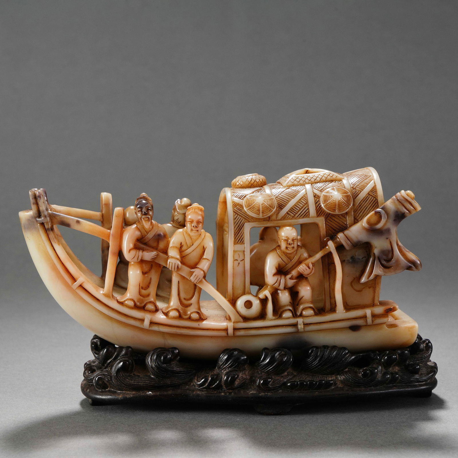 A Chinese Carved Jade Boat Auction
