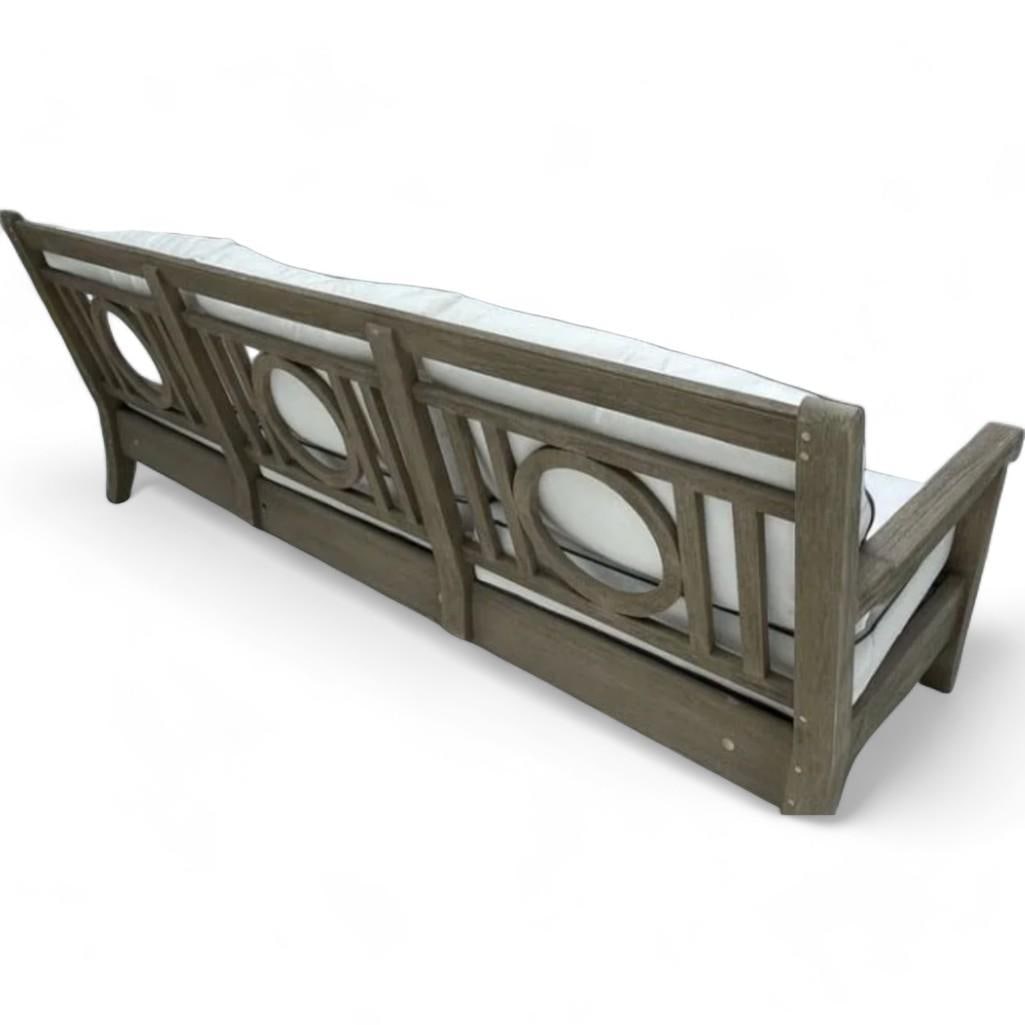 Restoration Hardware Outdoor Teak Sofa With Cushions, Leagrave ...