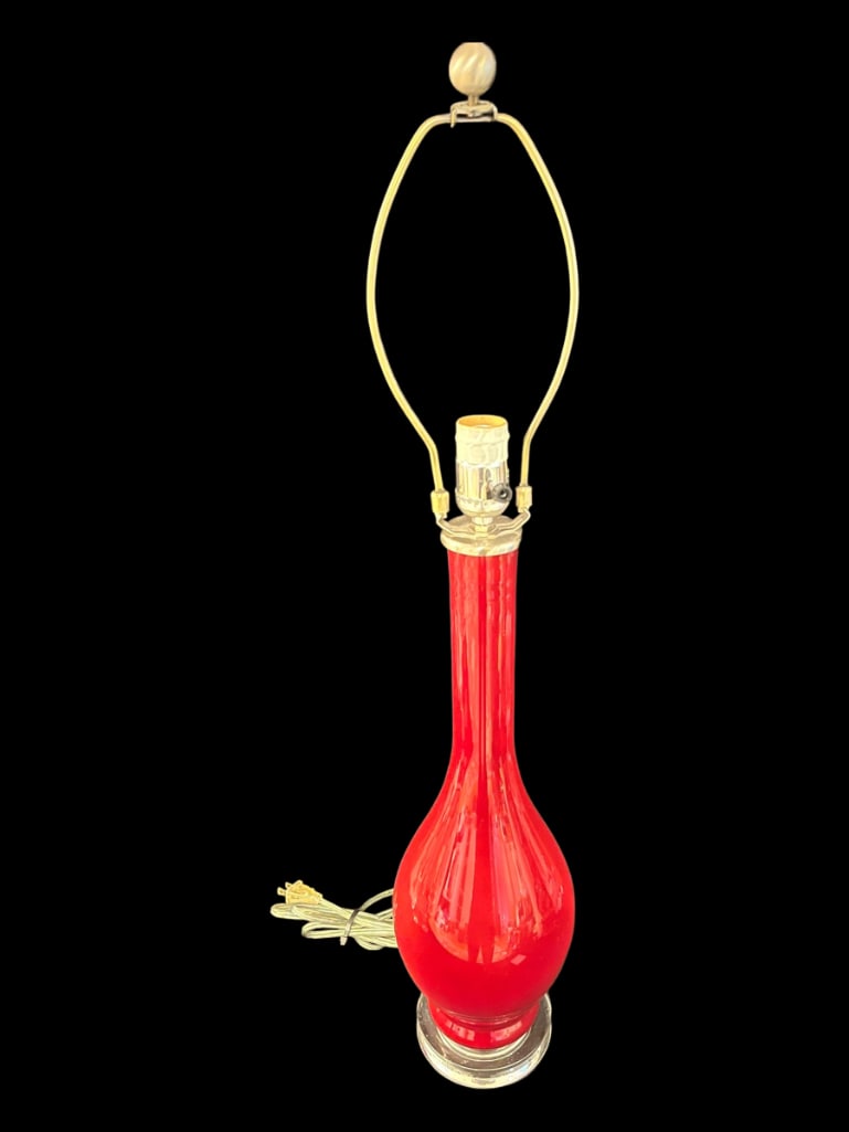 Buy Mcm Style Red Enamel Table Lamp | Trunky Fresh In Va