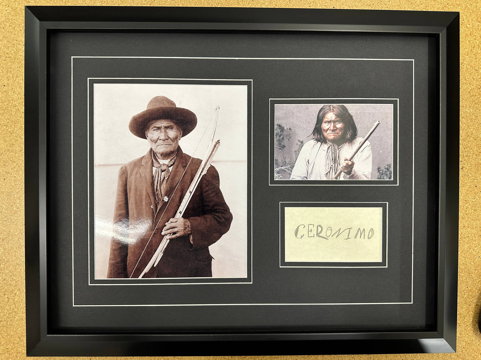 Geronimo Framed Display With Signature Auction