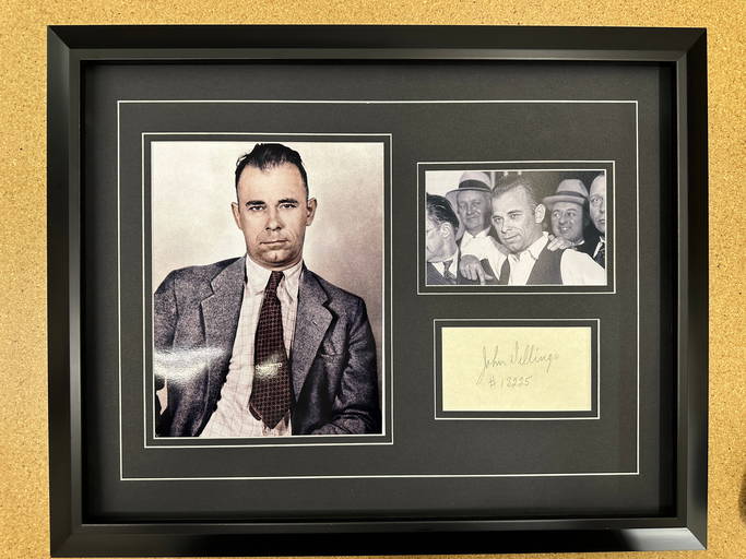John Dillinger Framed Display With Signature