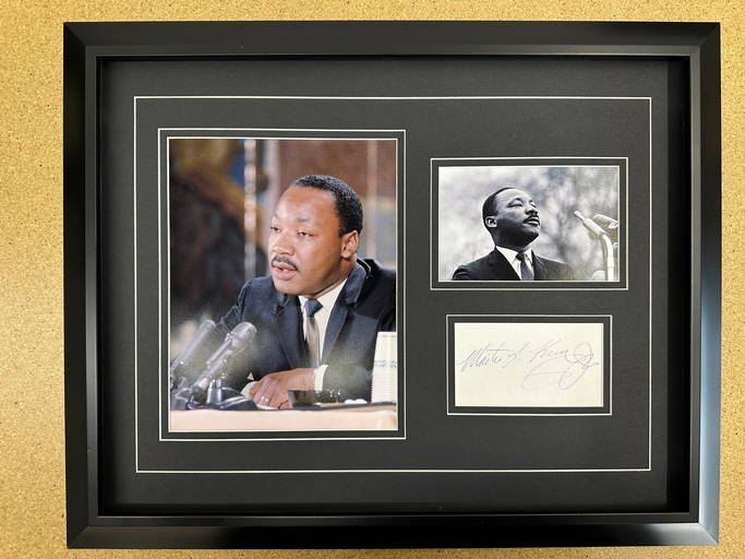 Martin Luther King Jr Cut Autograph In Custom Matting With Frame