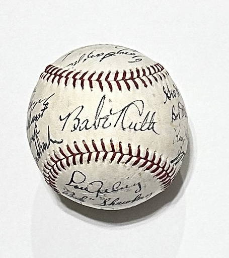 1927 New York Yankees Autographed Baseball! The Holy Grail!