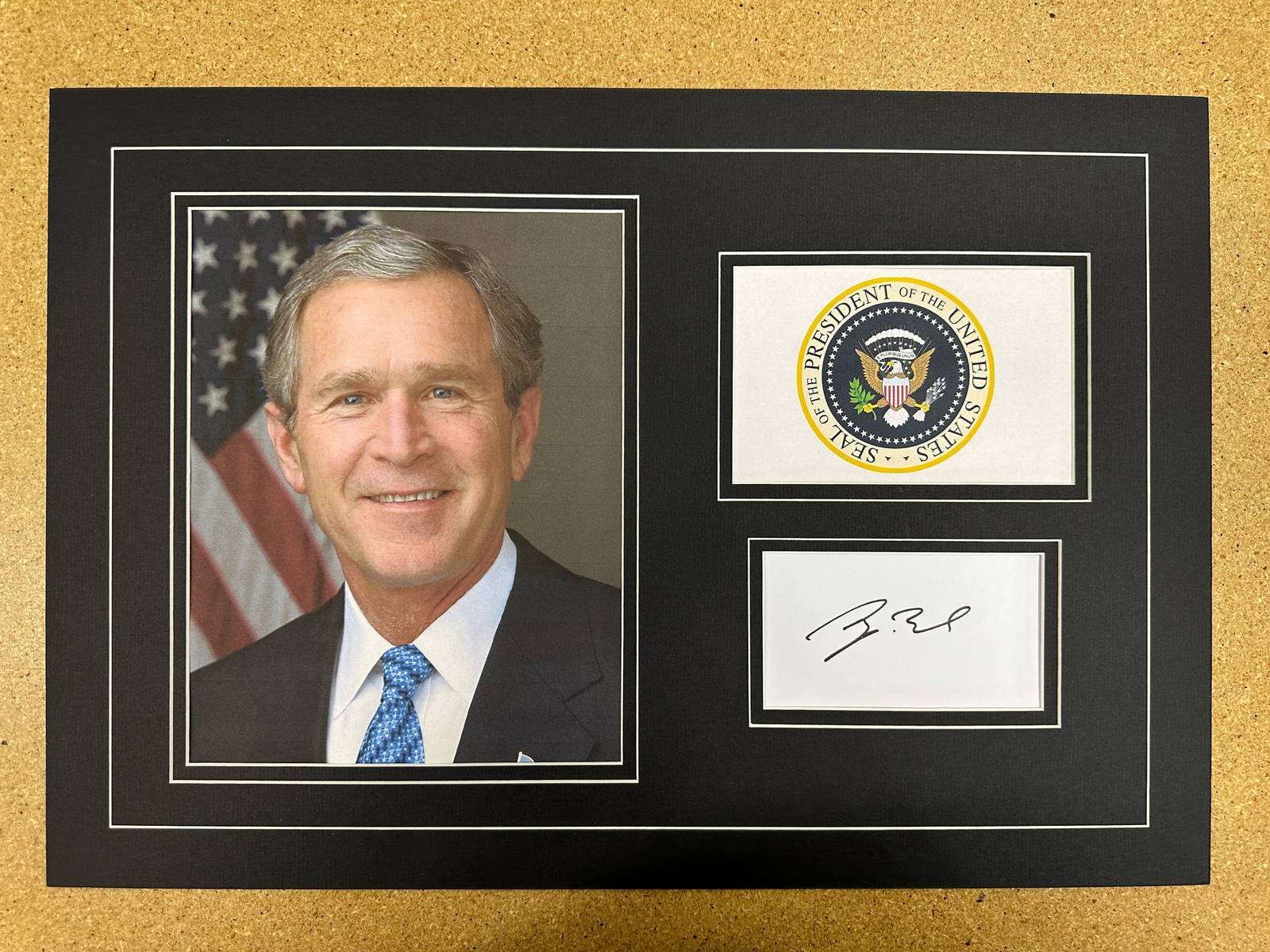 George Bush Jr Autographed Display W/coa Auction