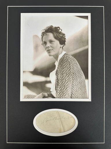 Amelia Earhart Autographed Display W.coa