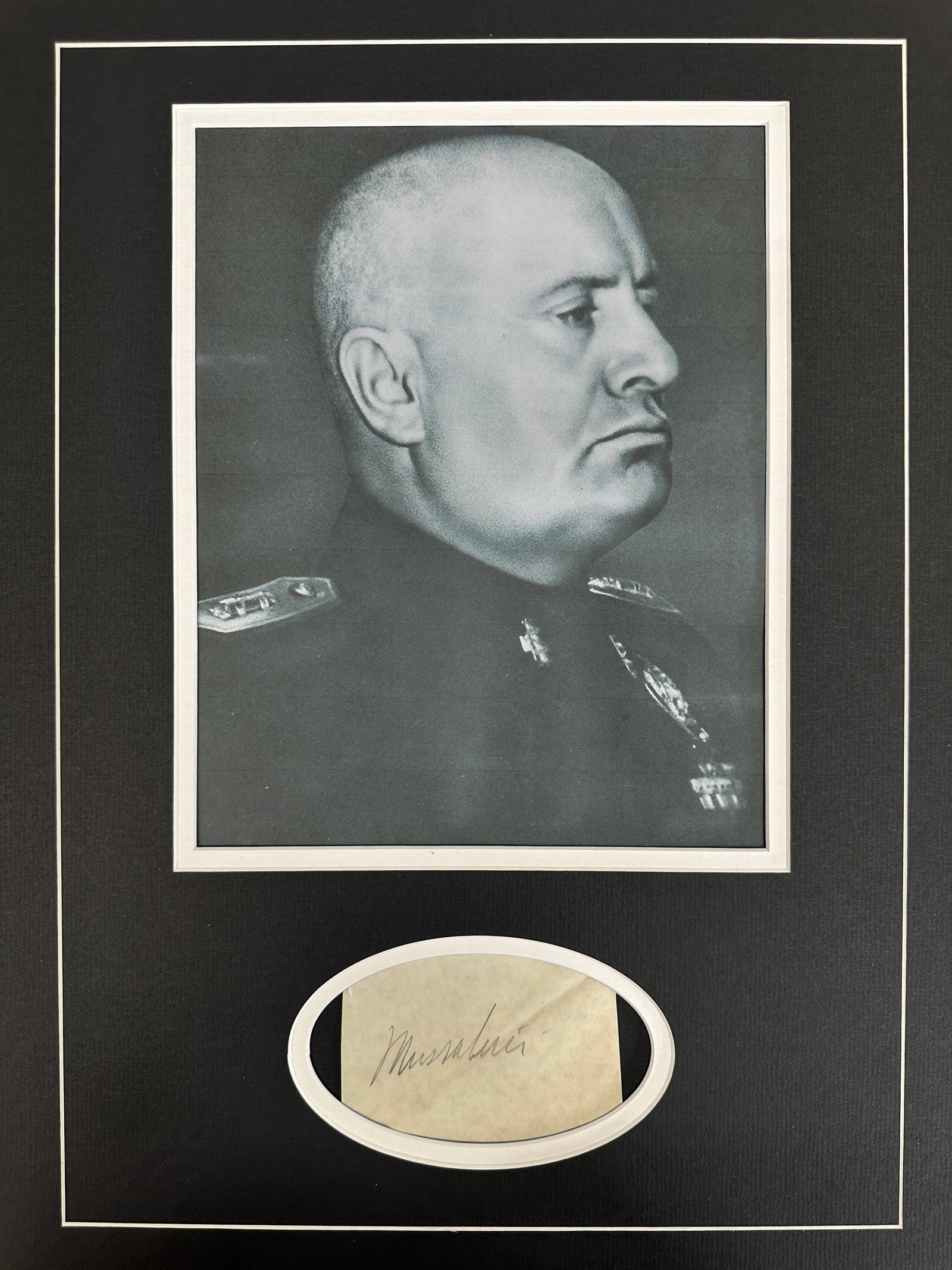Mussolini Autographed Custom Display Auction