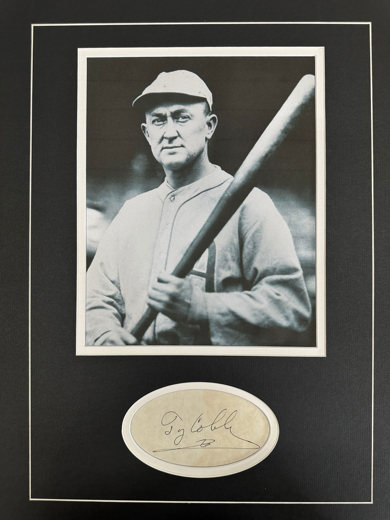 Ty Cobb Autographed Custom Display W/coa Auction