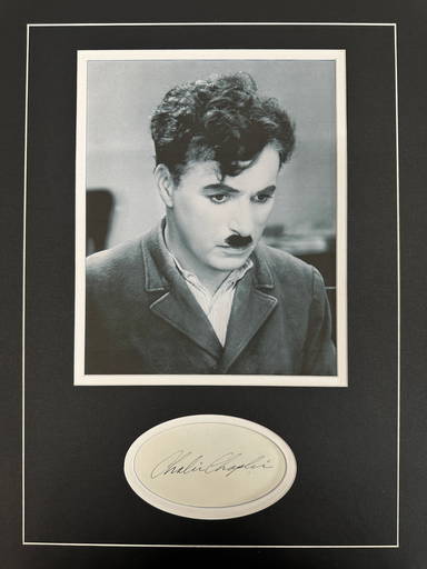 Charlie Chaplin Autographed Custom Display