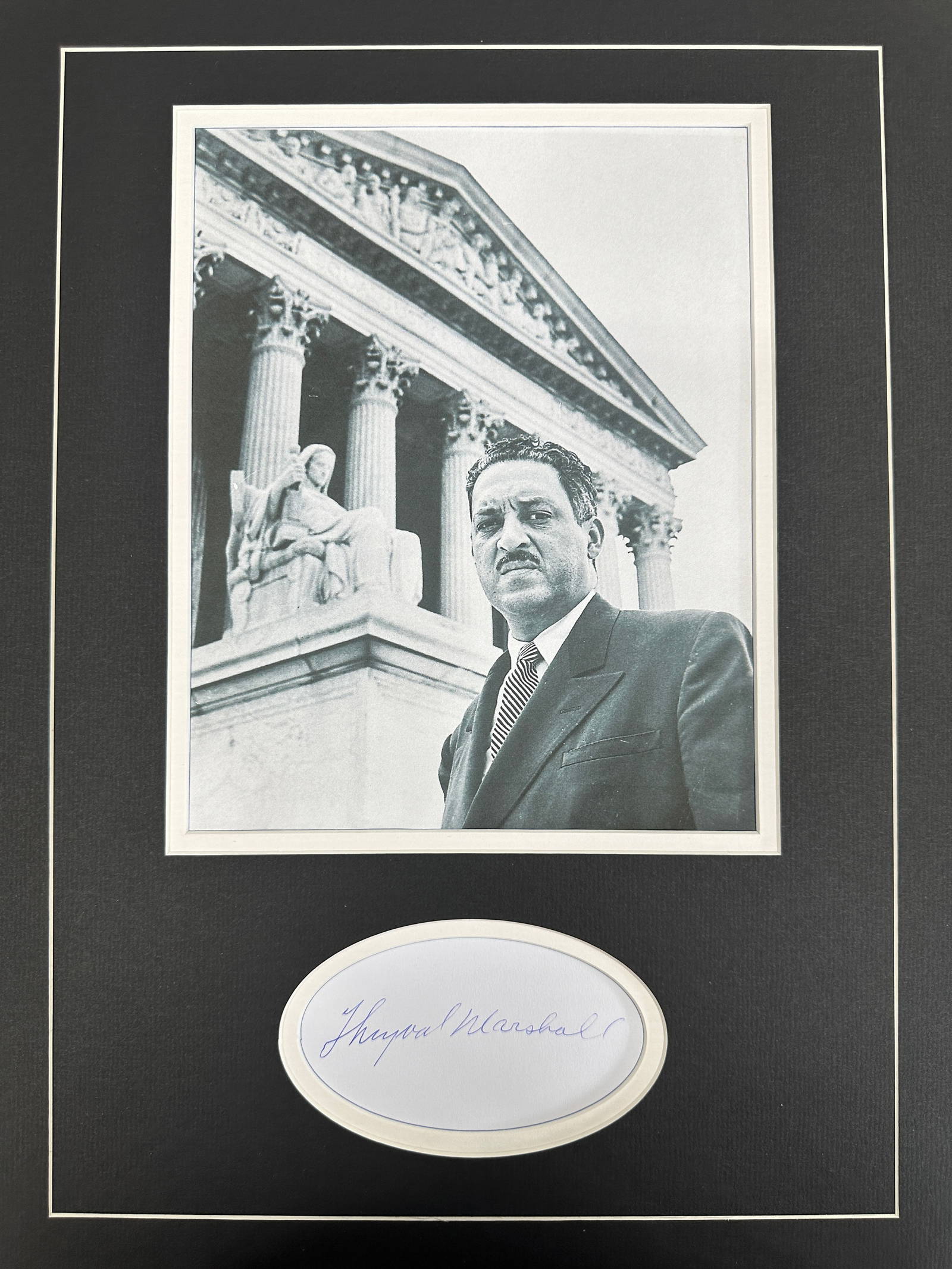 Thurgood Marshall Autographed Display Auction