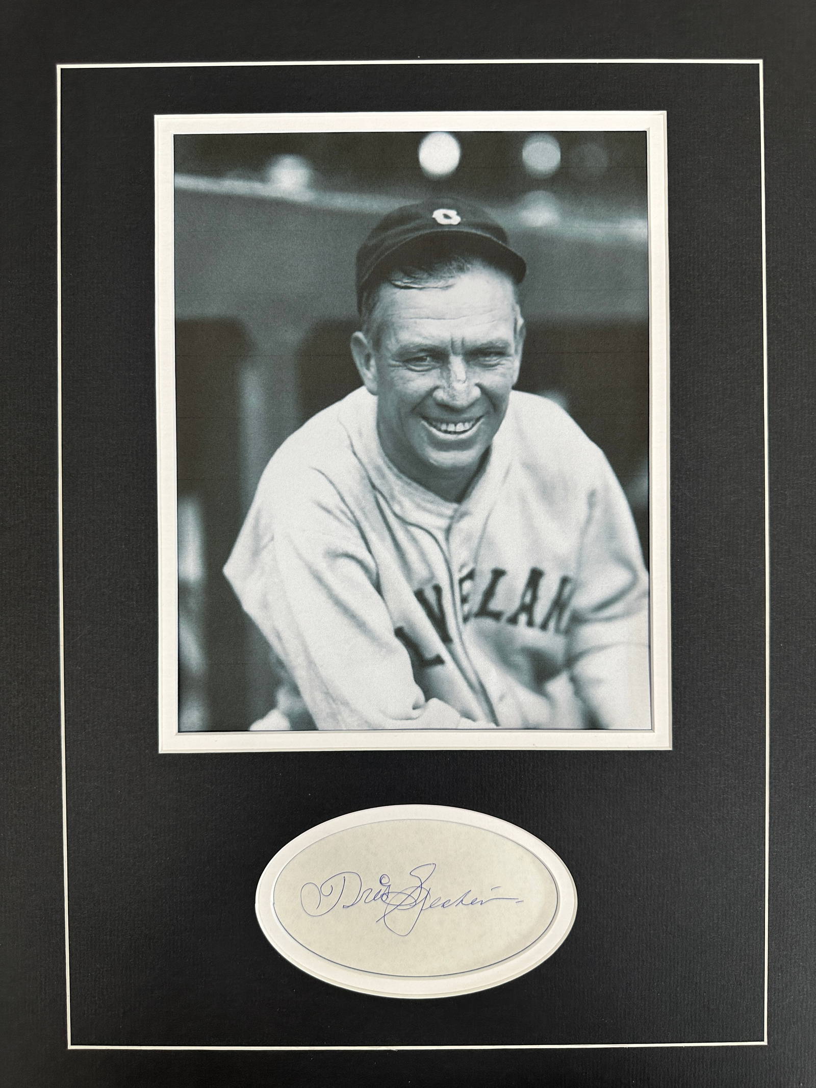 Tris Speaker Autographed Custom Display Auction