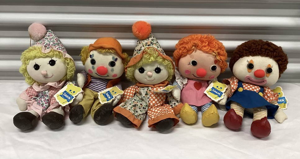 1970s/80s Dakin Dream Dolls Clowns With Tags