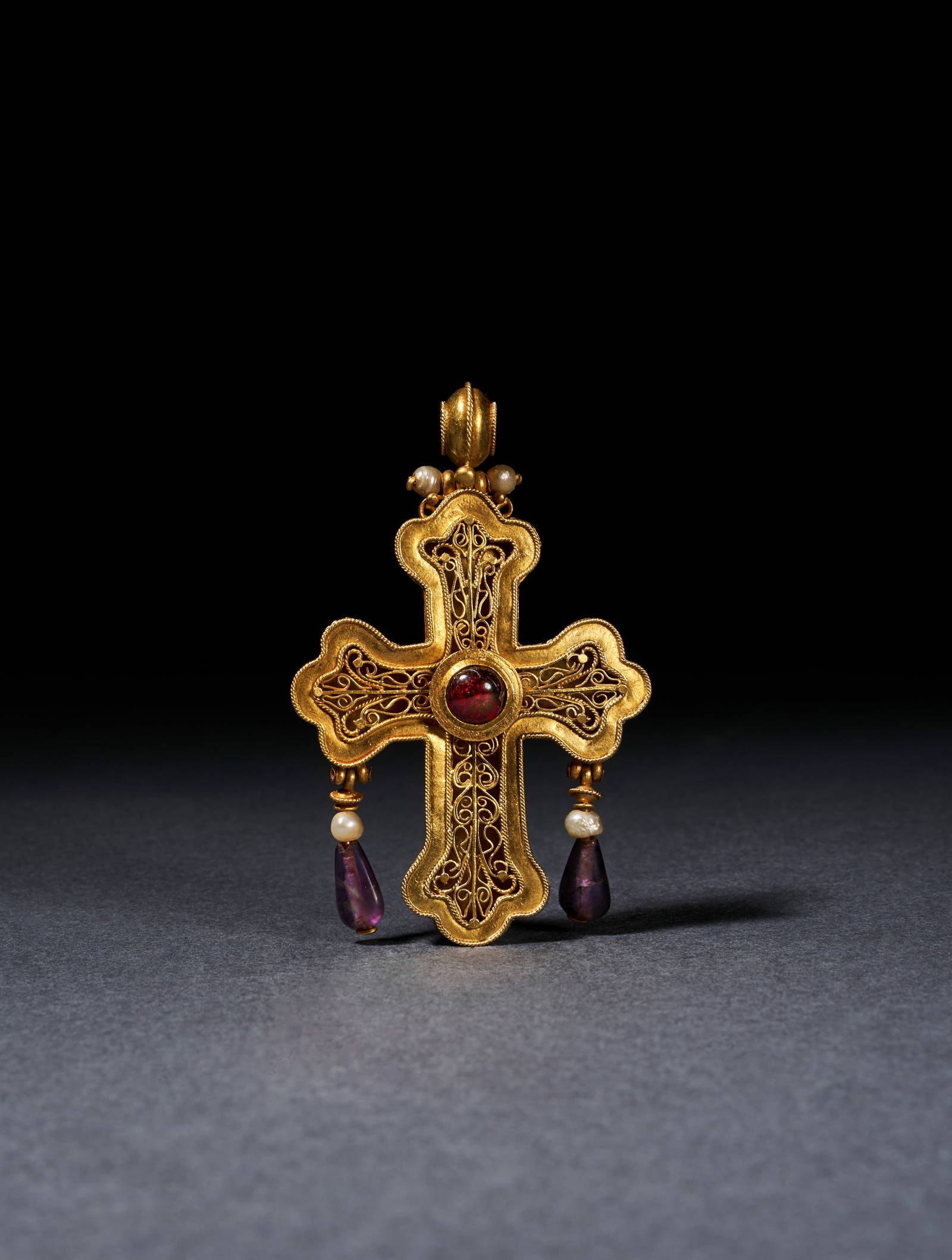 A Byzantine Gold Pendant Cross With Gems Inlay Circa 6th Century A.d ...
