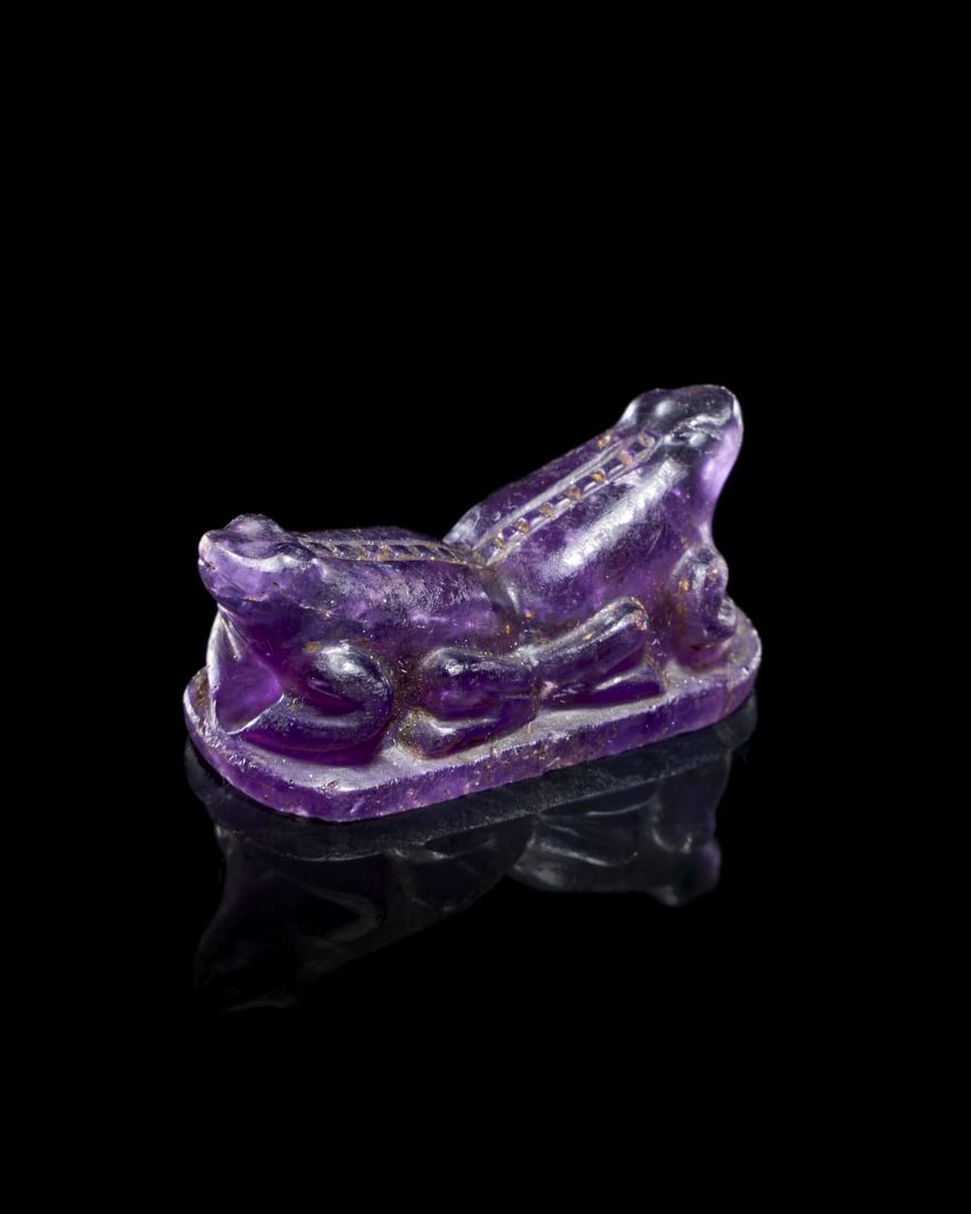An Egyptian Amethyst Conjoined Frog Amulet New Kingdom, Dynasty Xviii ...