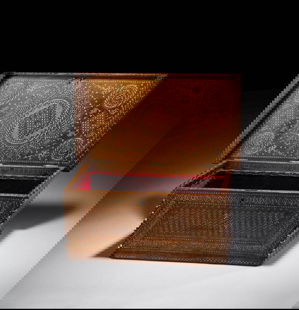 A Post Nasrid Walnut & Bone Inlaid Scribes Chest, Spain, 16th Century ...