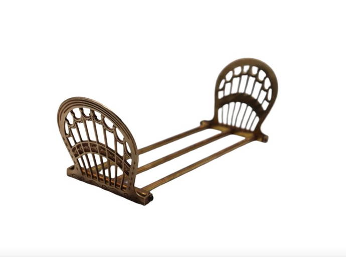 Rare Antique Bradley & Hubbard Expandable Brass Book Holder / Book Shelf