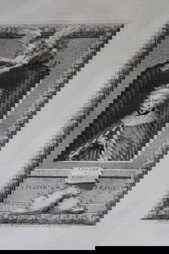 Rare Folio Engraving Of Edward V By George Vertue 1736