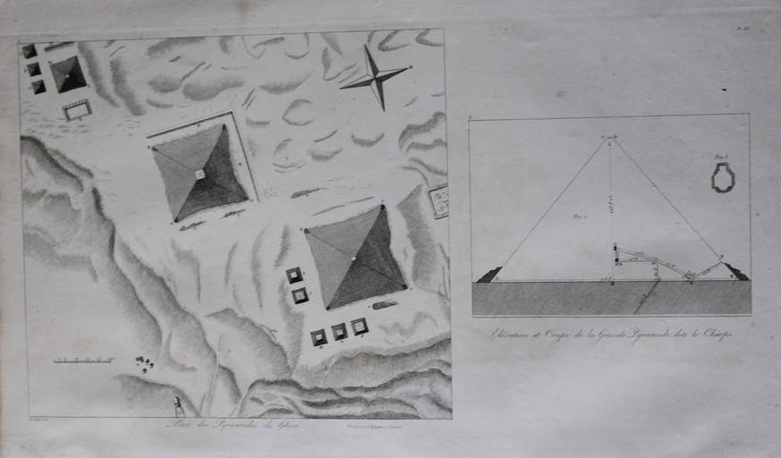 Plan Des Pyramides De Gizeh By Vivant Denon 1807