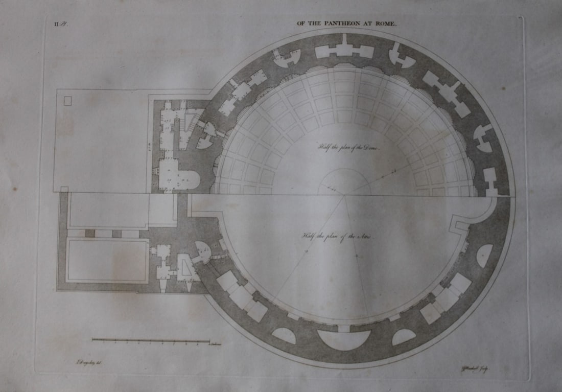Ground Plan Of The Pantheon By Desgodetz 1771 Auction