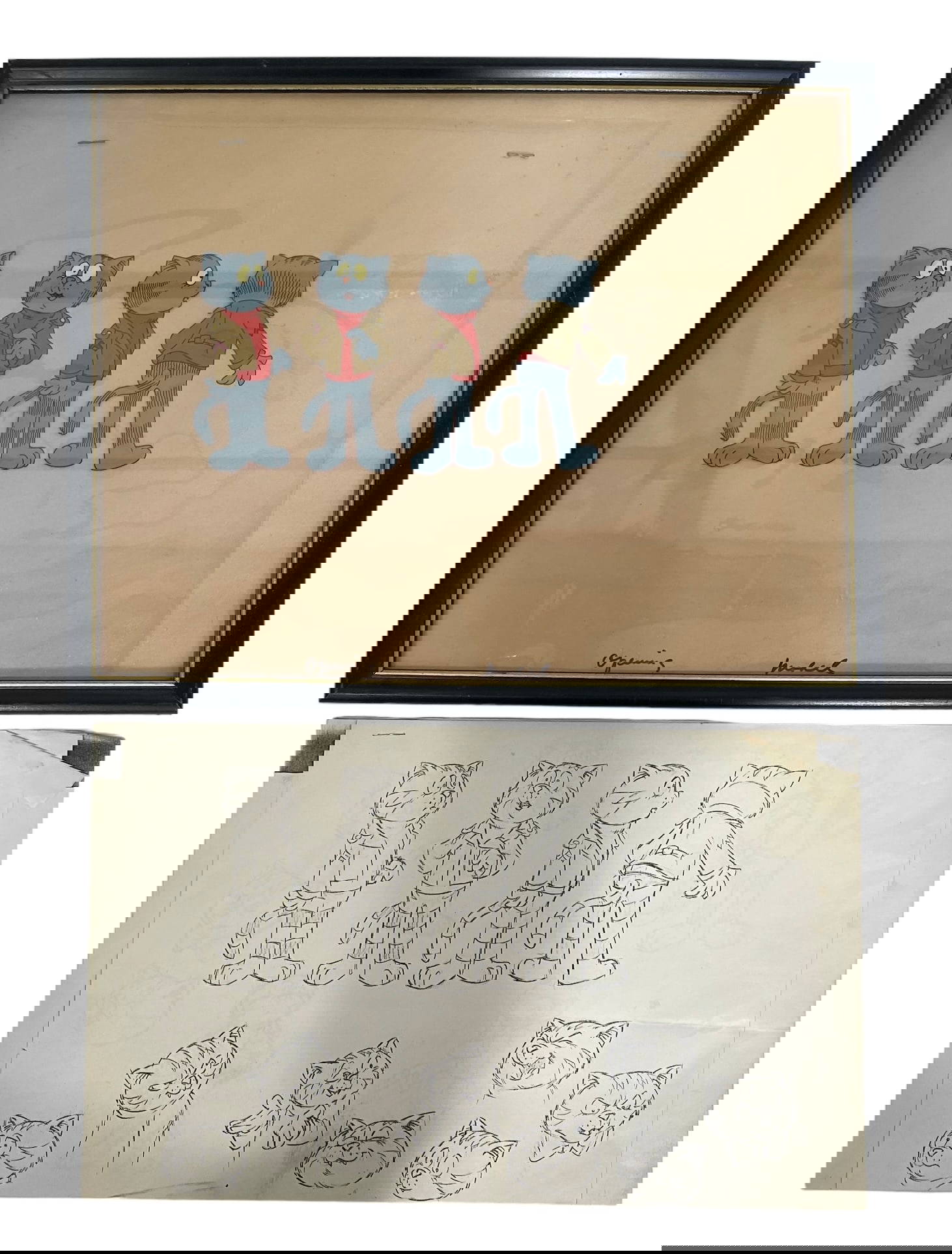 Hand-painted Animation Cel And Printed Character Sheets | Fritz The Cat ...